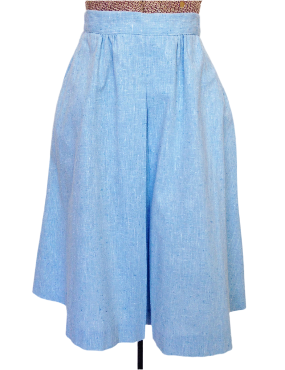 1970s Blue Skirt A-Line Cotton Slub – Vintage Logic