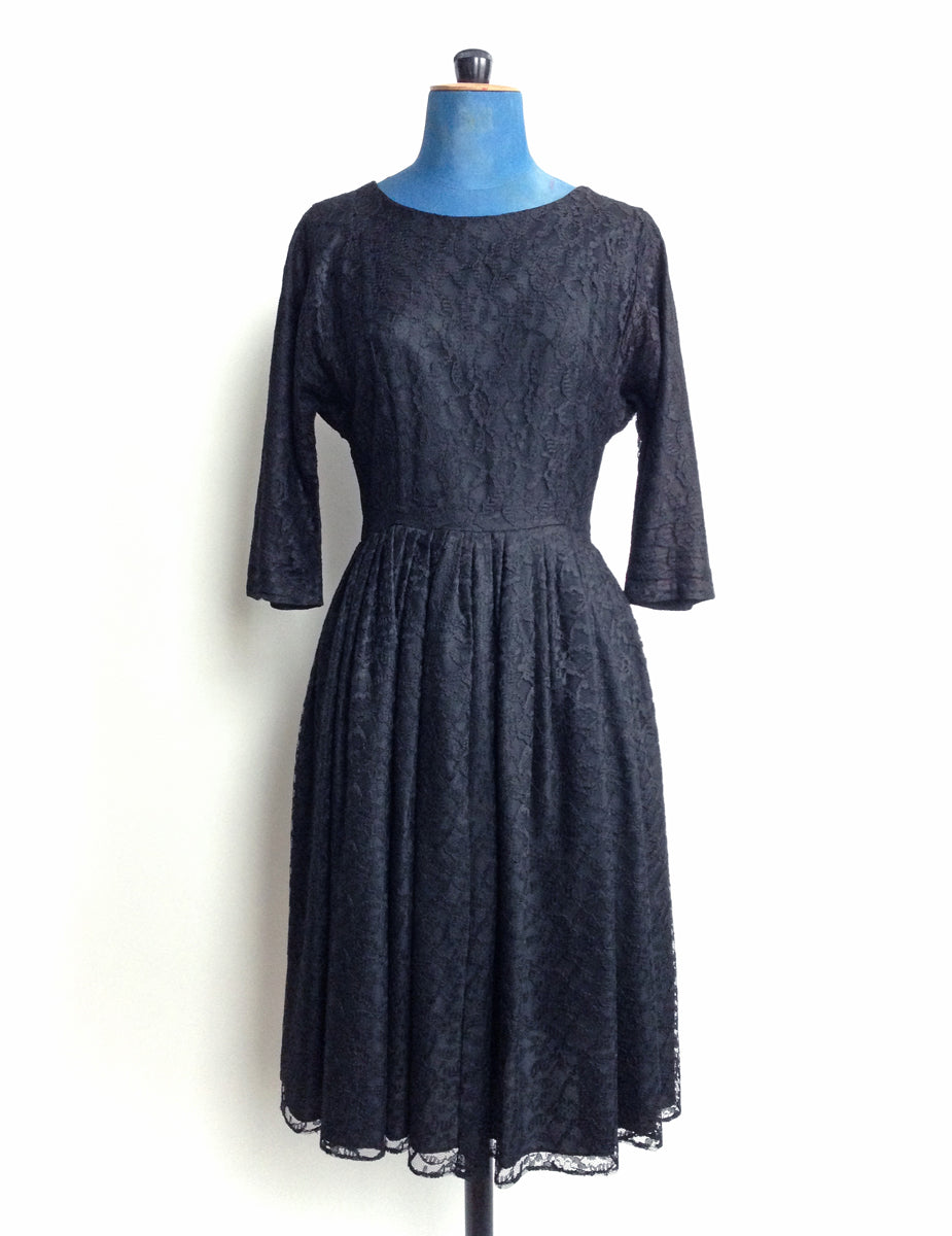 1950s Black Lace Cocktail Dress – Vintage Logic
