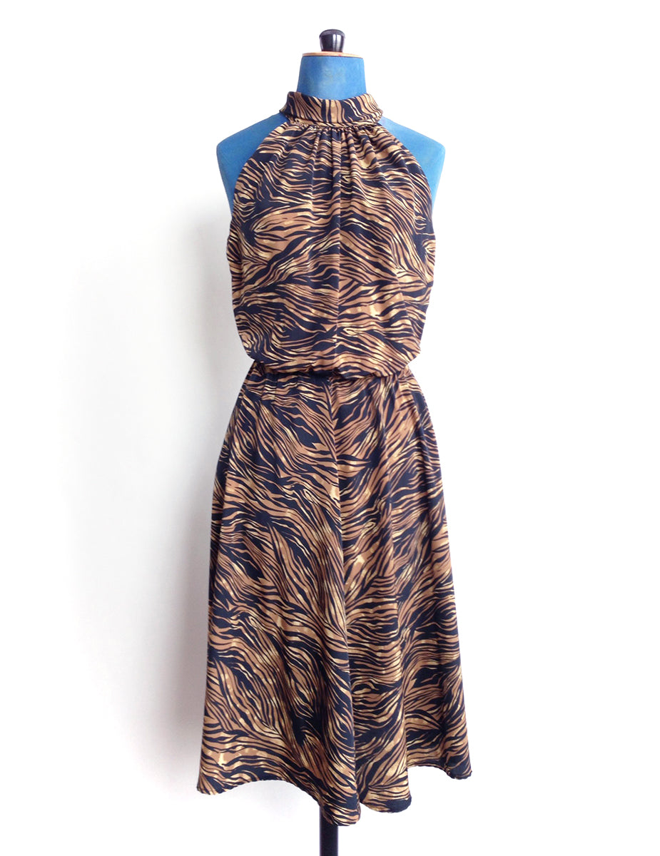 1970s Halter Dress Wood Grain – Vintage Logic