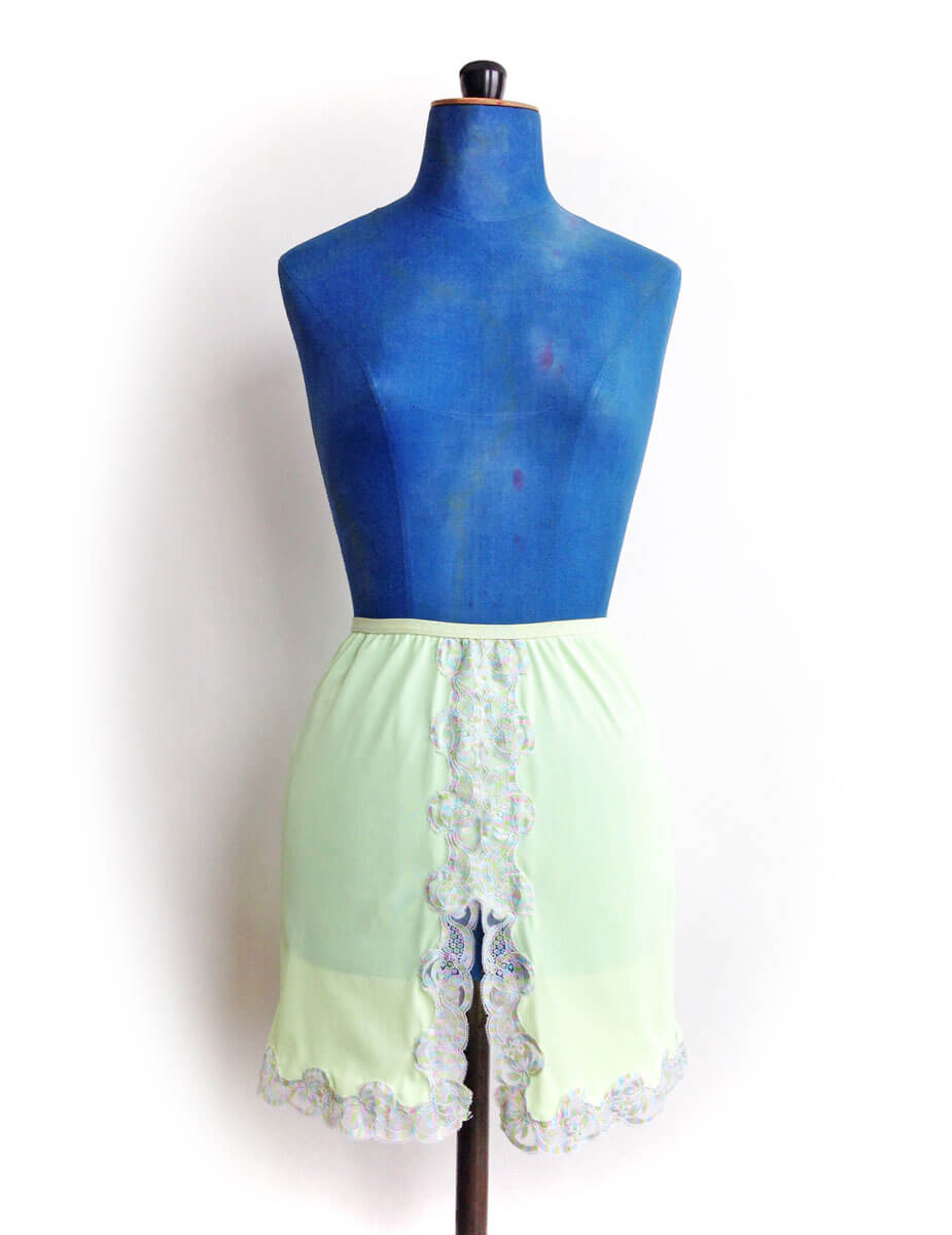 1960s Half Slip Lime Green Lace Mini Slip – Vintage Logic