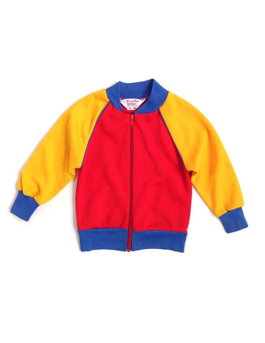 Kids Primary Color Block Jacket Red Blue – Vintage Logic